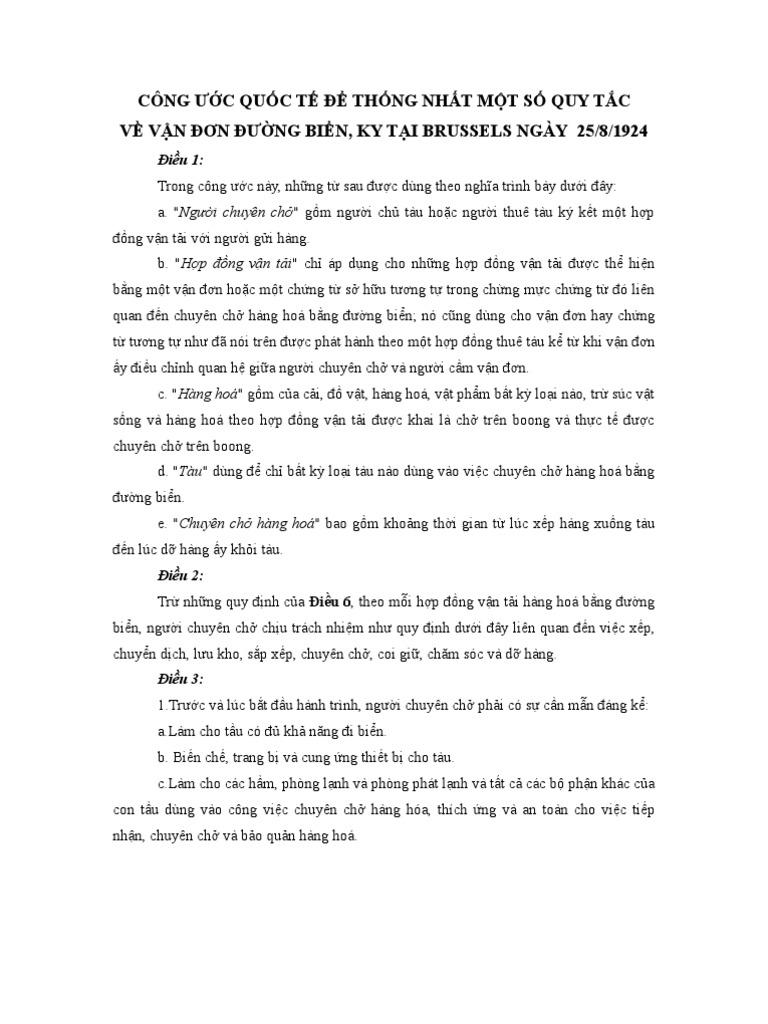 Cong Uoc Brussel 1924 | PDF