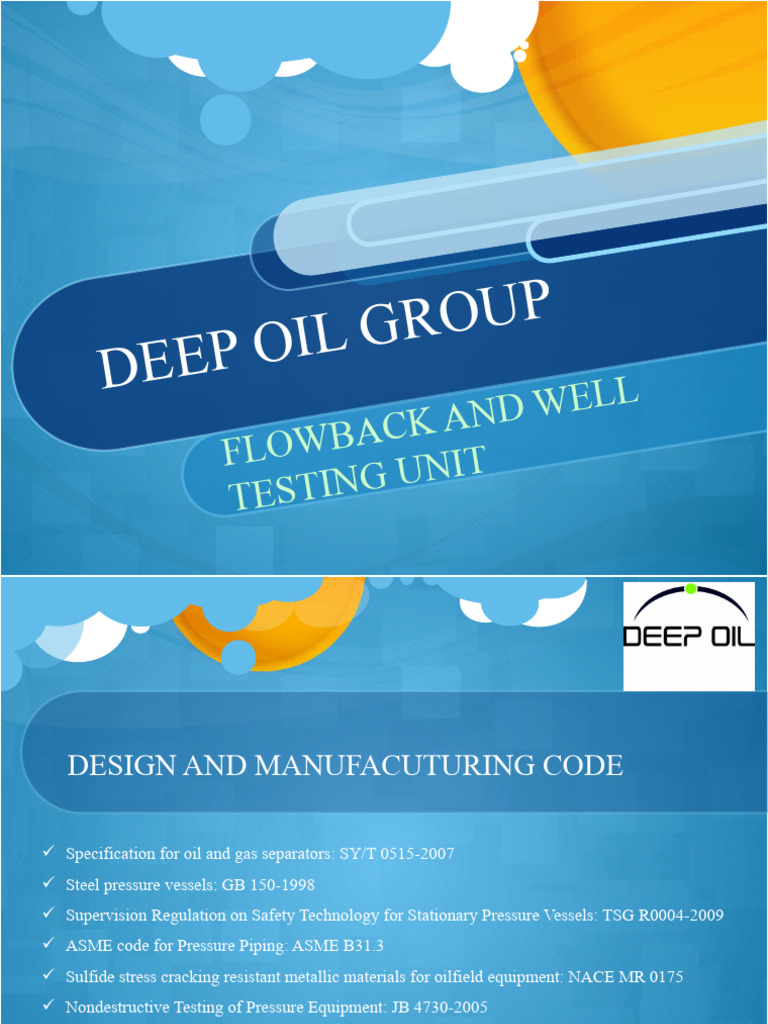 Deep Oil - Flowback and well testing unit | PDF | Valve | Mechanical ...