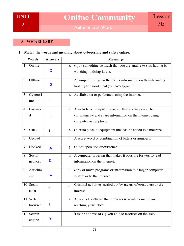 Lesson 3E | PDF | Internet | Online And Offline