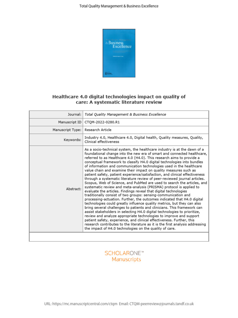 CTQM | PDF | Health Care | Systematic Review