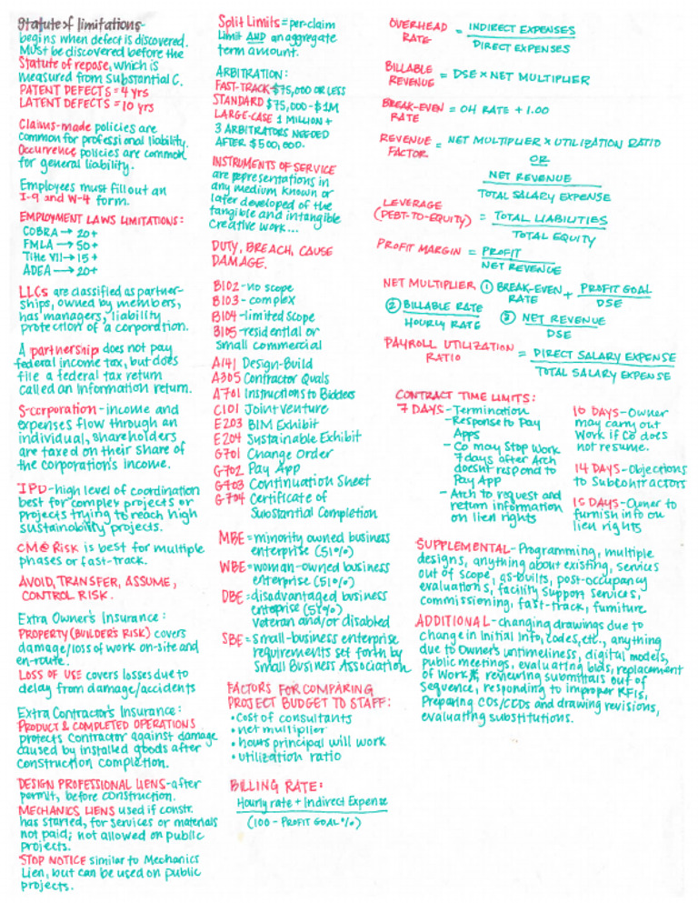 Karin's PCM Summary Sheet | PDF