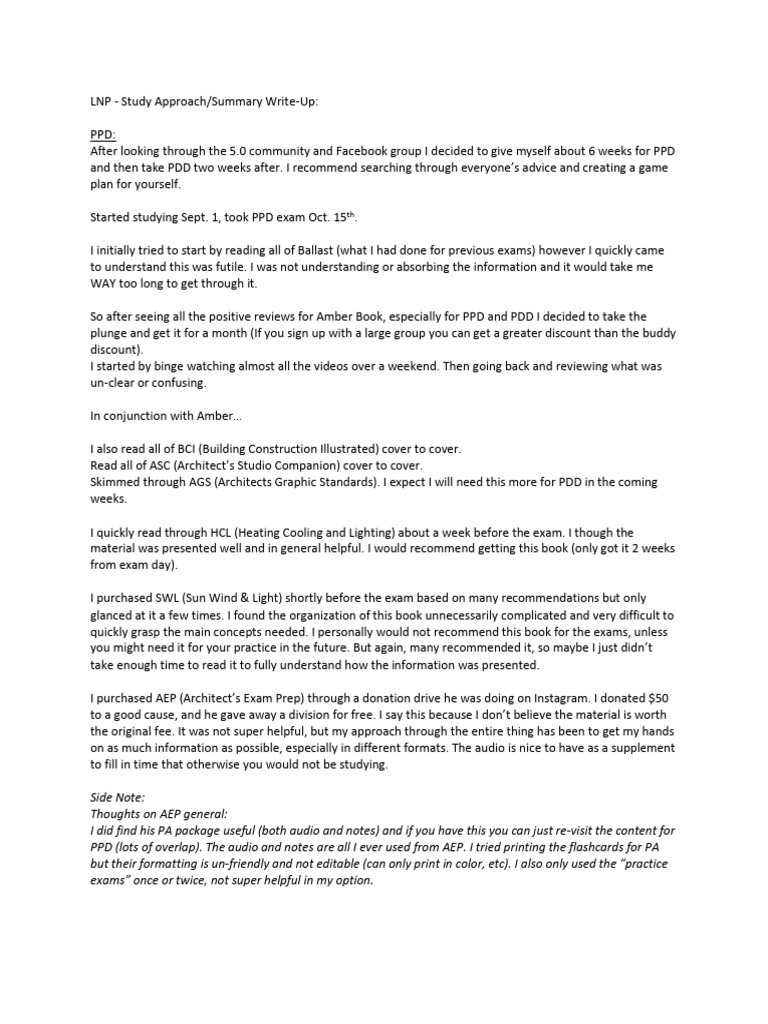 Study Approach - Summary For PPD - LNP | PDF | Self-Improvement