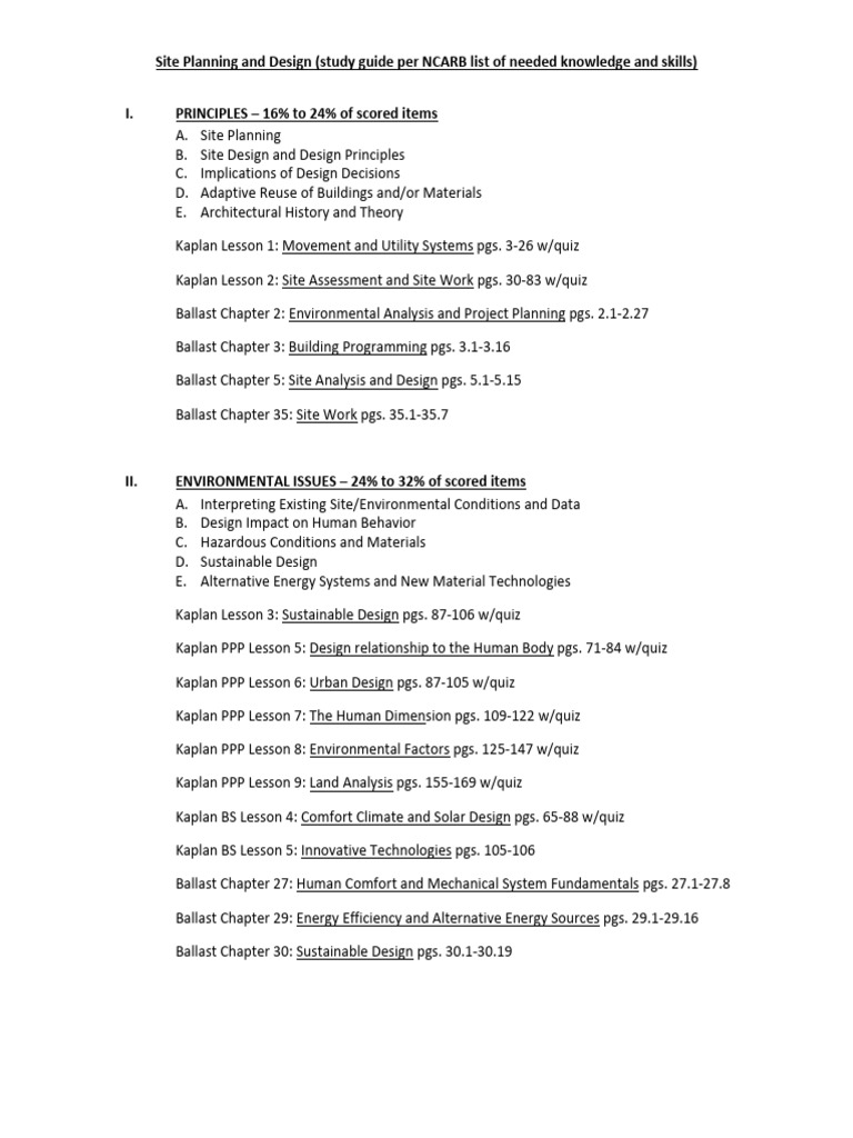 Site Planning and Design Study Guide | PDF | Sustainable Design ...