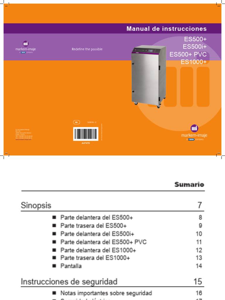 Manual de Instrucciones: ES500+ ES500i+ ES500+ PVC ES1000+ | PDF | Cambiar | Electricidad