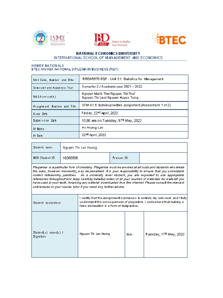 Nguyen-Thi-Lan-Huong SFM A1.1 | PDF | Statistics | Regression Analysis