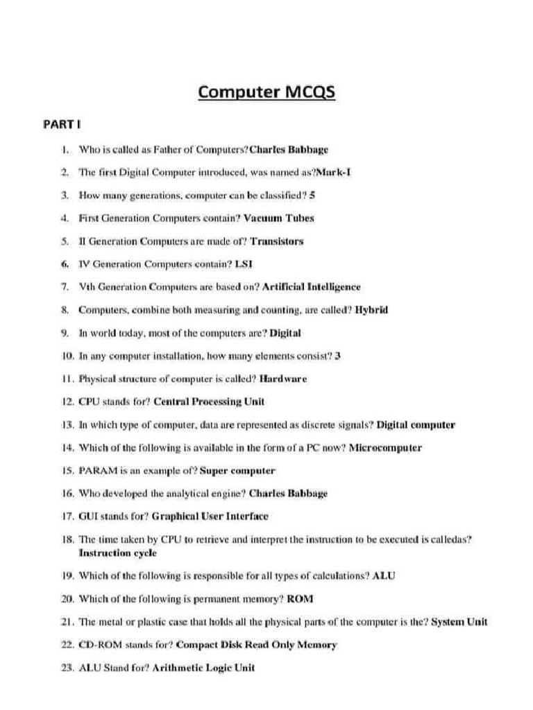 Computer Repeated MCQs | PDF