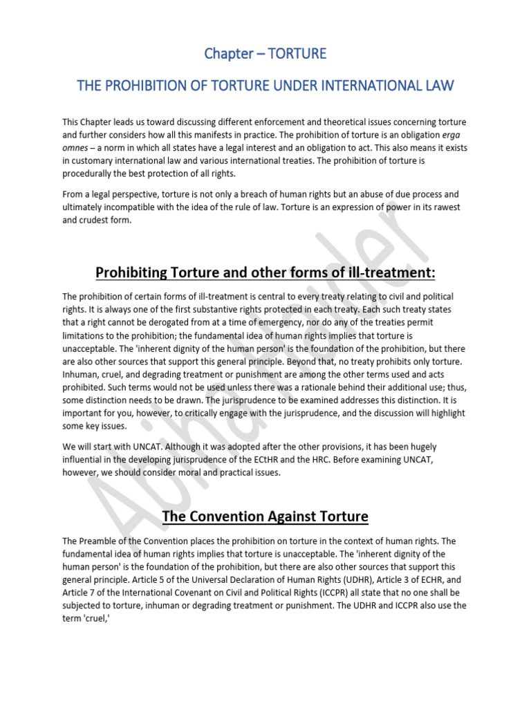 Chapter 3 - Torture | Download Free PDF | Detention (Imprisonment ...