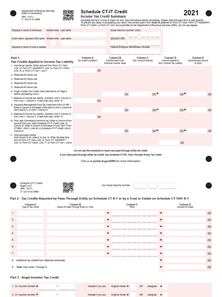Schedule CT-IT Credit Instructions 2024 | PDF | Tax Credit | Taxpayer