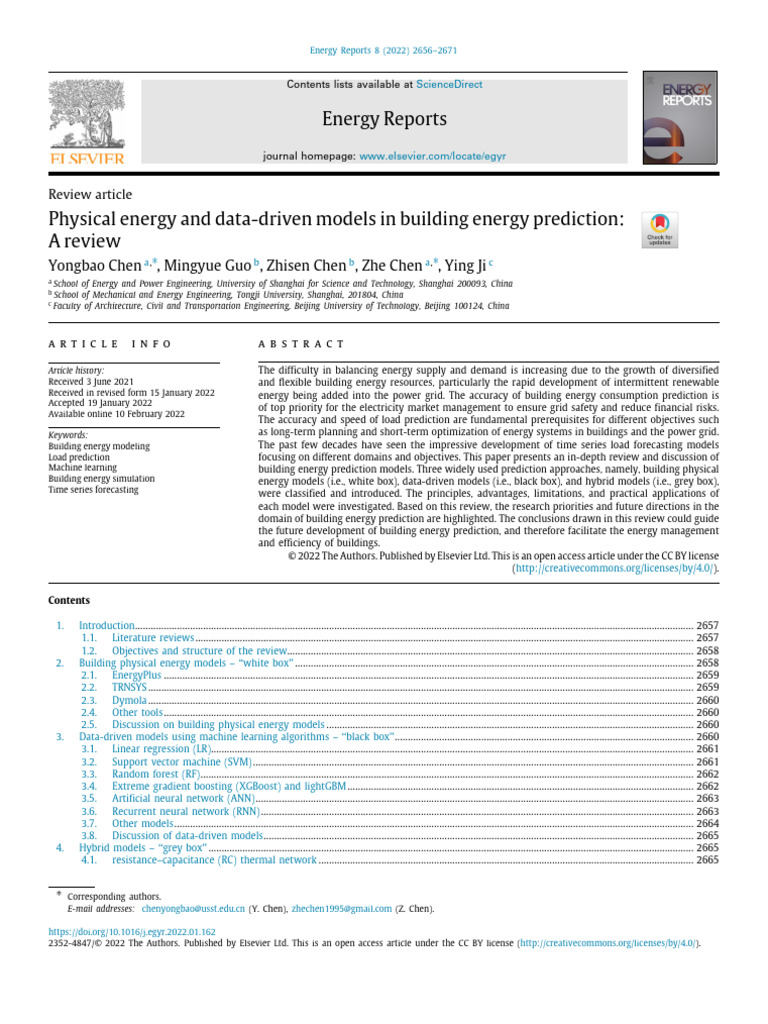 Physical Energy and Data-Driven Models in Building Energy Prediction ...