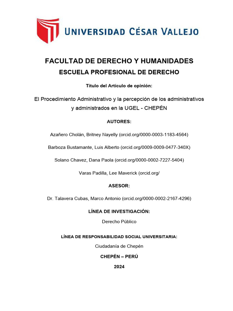 El Procedimiento Administrativo y La Percepción de Los Administrativos ... El Procedimiento Administrativo y La Percepción de Los Administrativos ...