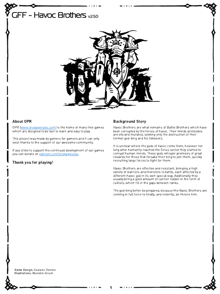 GFF - Havoc Brothers v2.50 | PDF | Ballistics | Flight