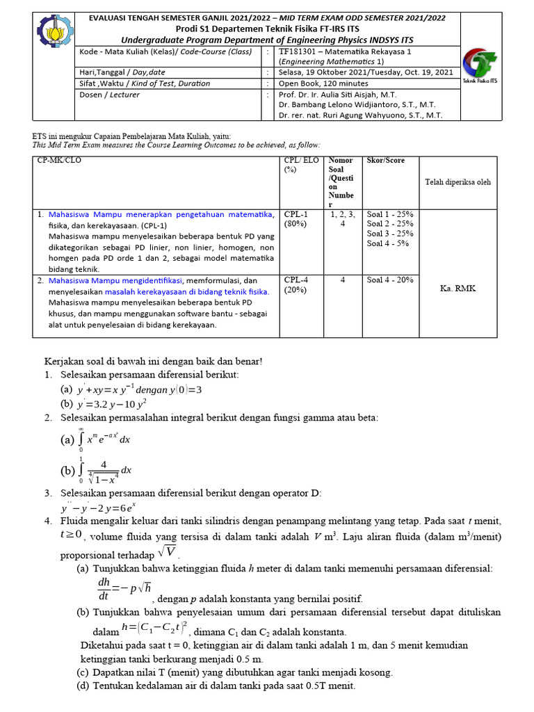 Soal Ets Okt 2021 | PDF