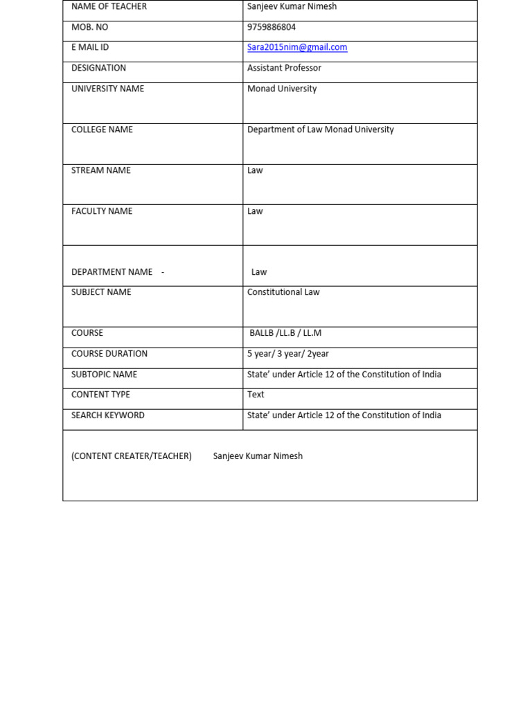 Article 12 STATE AND ALL LOCAL AND OTHER AUTHORITIES | PDF | Government ...