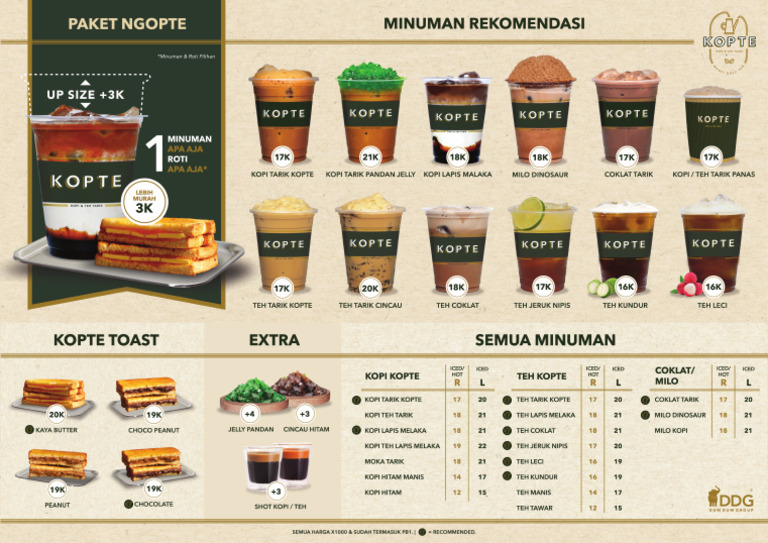 A3 Menu Kopte 2024 - Reg | PDF