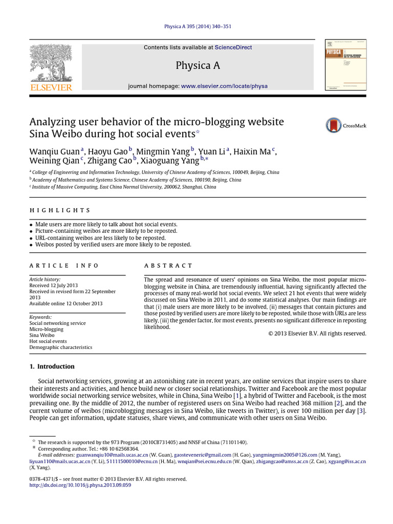 10 Analyzing User Behavior of The Micro-Blogging Website | PDF | Microblogging