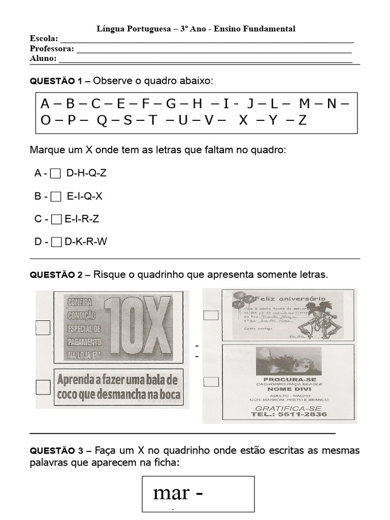 Simulado 09 (L. P - 3º Ano) - Blog Do Prof. Warles | PDF