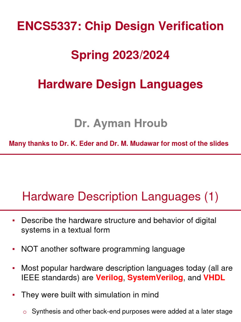 5 Hardware Design Languages | Download Free PDF | Hardware Description Language | Logic Synthesis