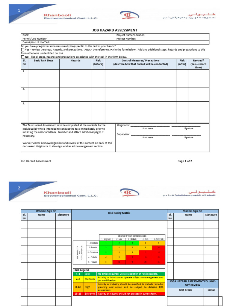 Job Hazard Assessment | PDF | Risk | Hazards