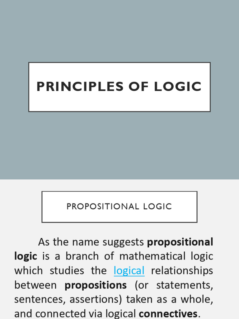 Principles of Logic Binary | PDF | Proposition | Mathematical Logic