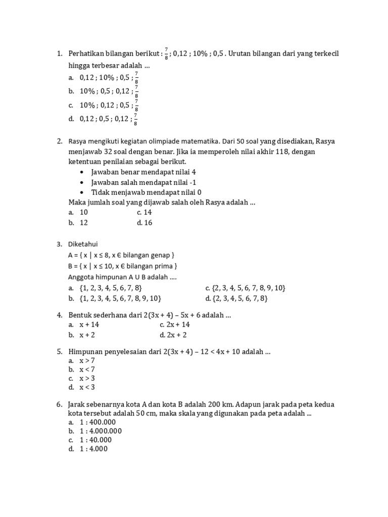 Latihan Soal Us Matematika 1-35 | PDF | Metode & Bahan Ajar