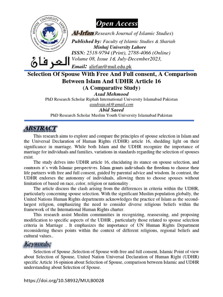 The Selection of Spouse With Free and Full Consent | PDF | Marriage ...