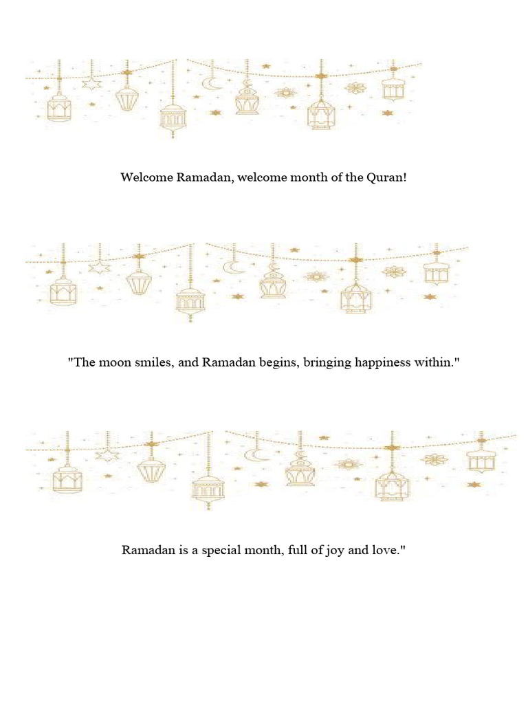 Ramadan Is A Special Month | PDF