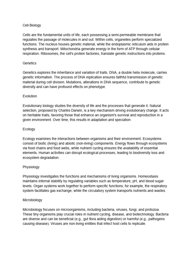 introduction to the biologies 1 | PDF | Biology | Genetics