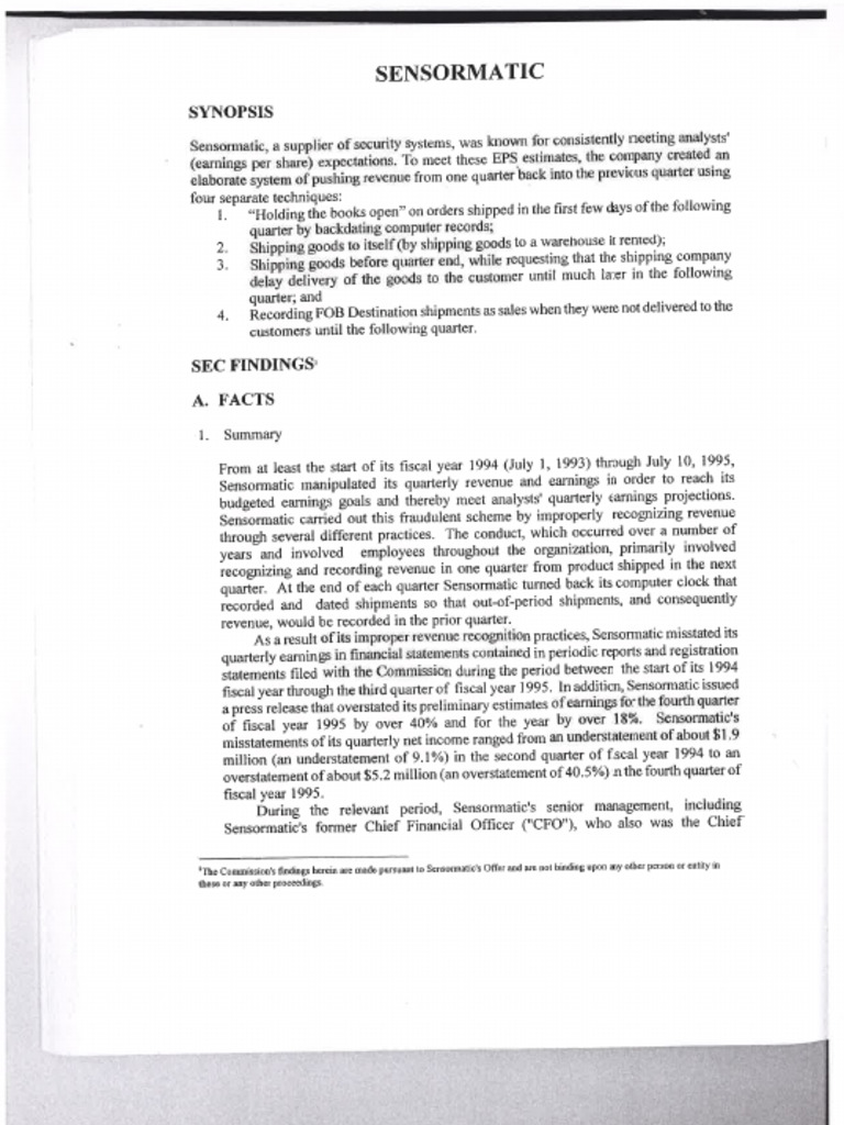Case 1-SEC case-Sensormatic (skip) | PDF