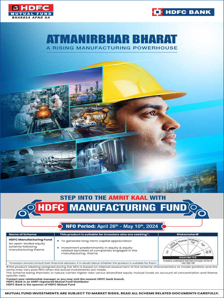HDFC Manufacturing Fund NFO One Pager English | PDF | Mutual Funds ...