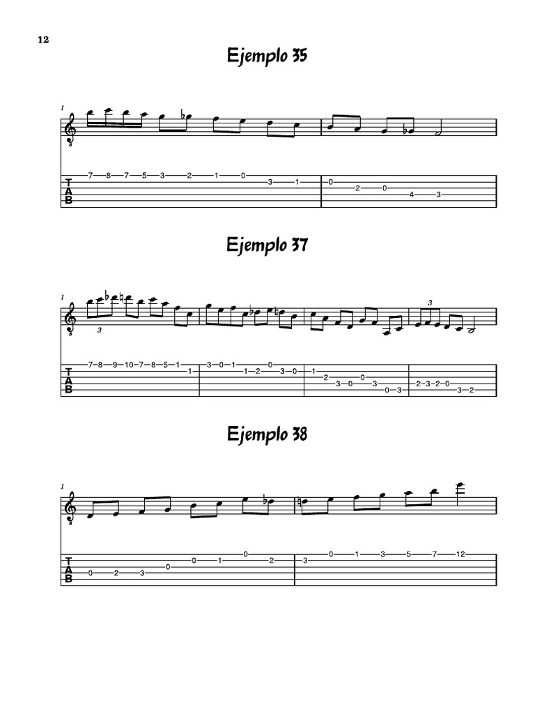 Joe Pass Line Dominant 7th Chords Ejemplos 35, 37 y 38 | PDF