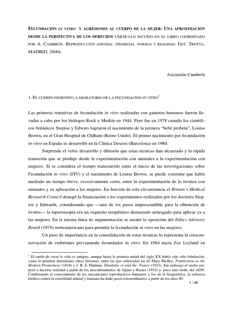 Cambron | PDF | El embarazo | Fertilización en vitro