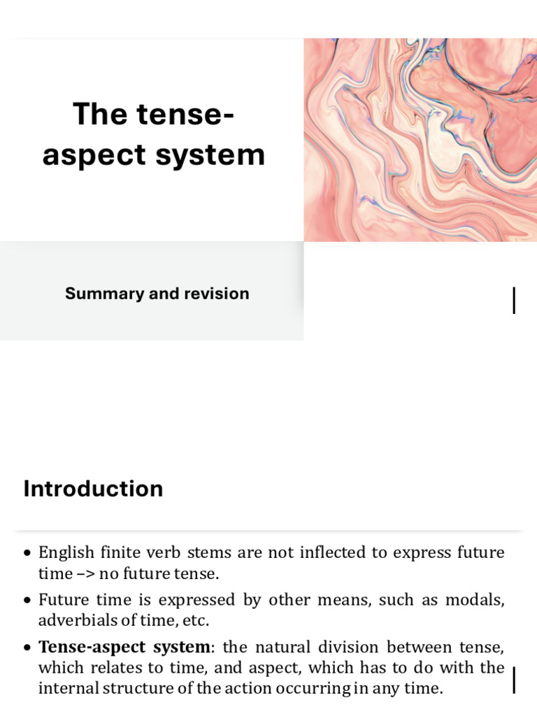 Lessons 16 and 17 - The Tense-Aspect System PDF | PDF | Linguistics | Linguistic Typology