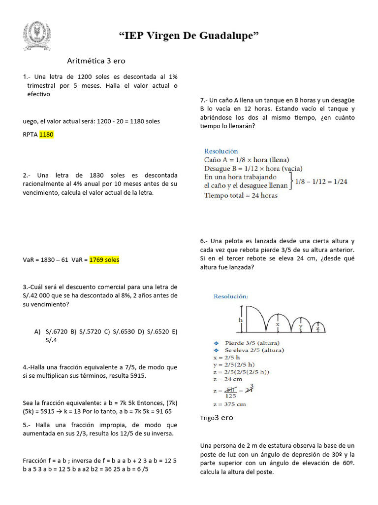 3ero Secundaria | PDF | Matemáticas