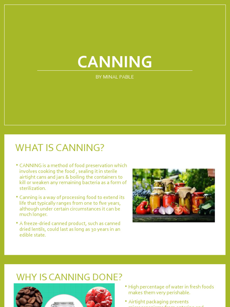 Canning | Download Free PDF | Canning | Food Preservation