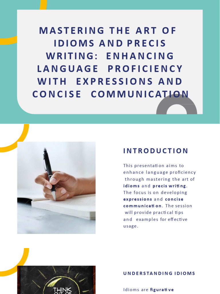 Idioms and Precis Writing Presentation | PDF