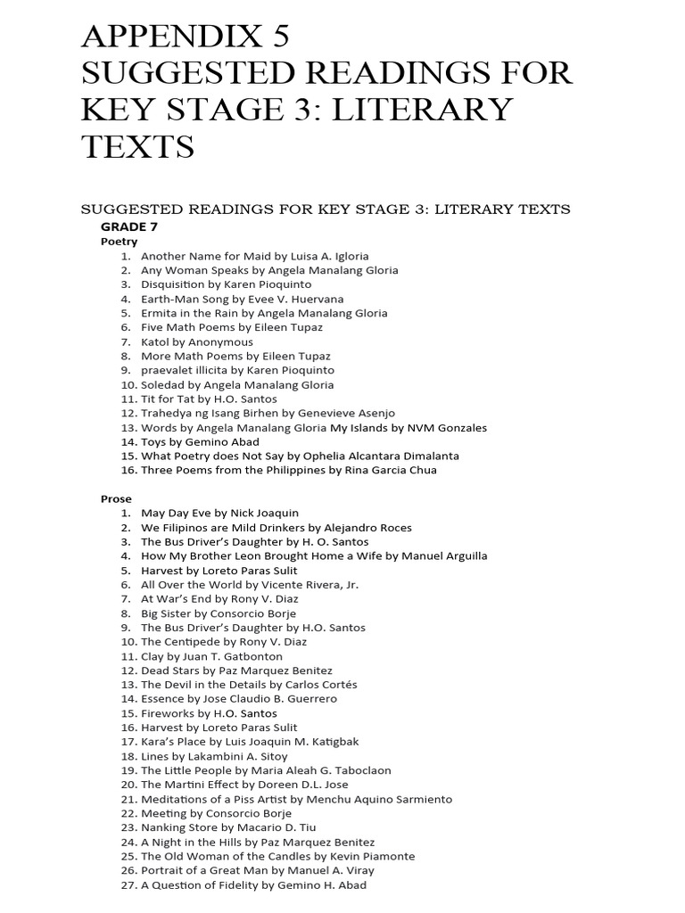 Key Stage 3 Literary Texts Guide | PDF