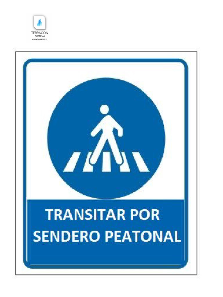 Letreros Transitar Por Sendero Peatonal | PDF