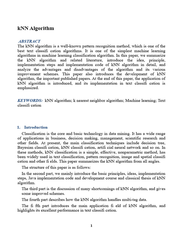 KNN Algorithm | PDF | Sampling (Statistics) | Algorithms
