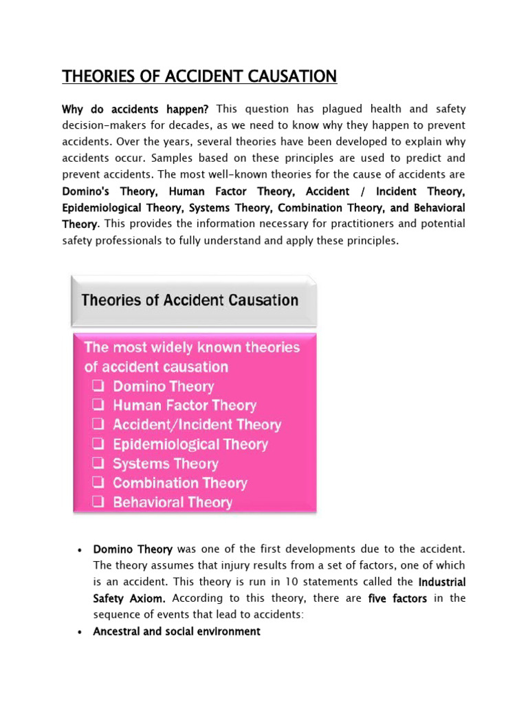 Theories of Accident Causation 3 | PDF | Human Factors And Ergonomics ...