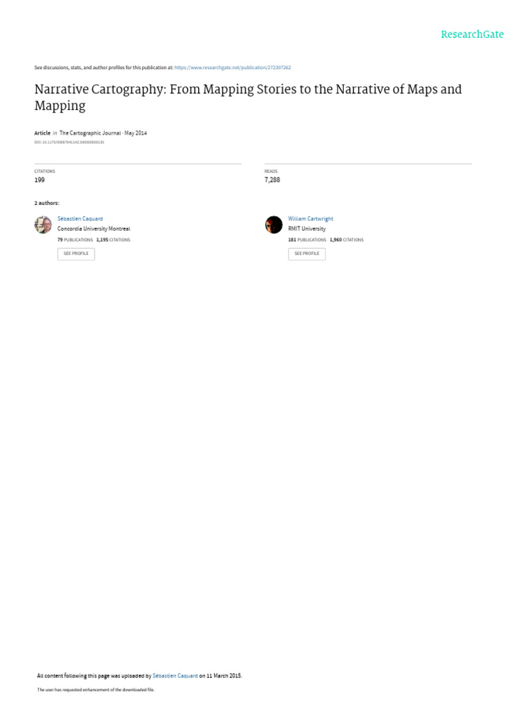 Caquard & Cartwright - 2014 - Narrative Cartography | PDF | Cartography ...