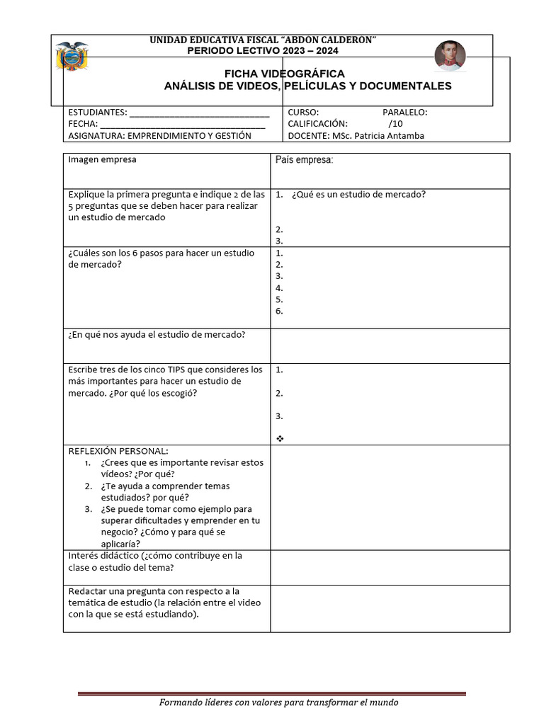 Estudio de Mercado Ficha Videográfica Claro Perú | PDF