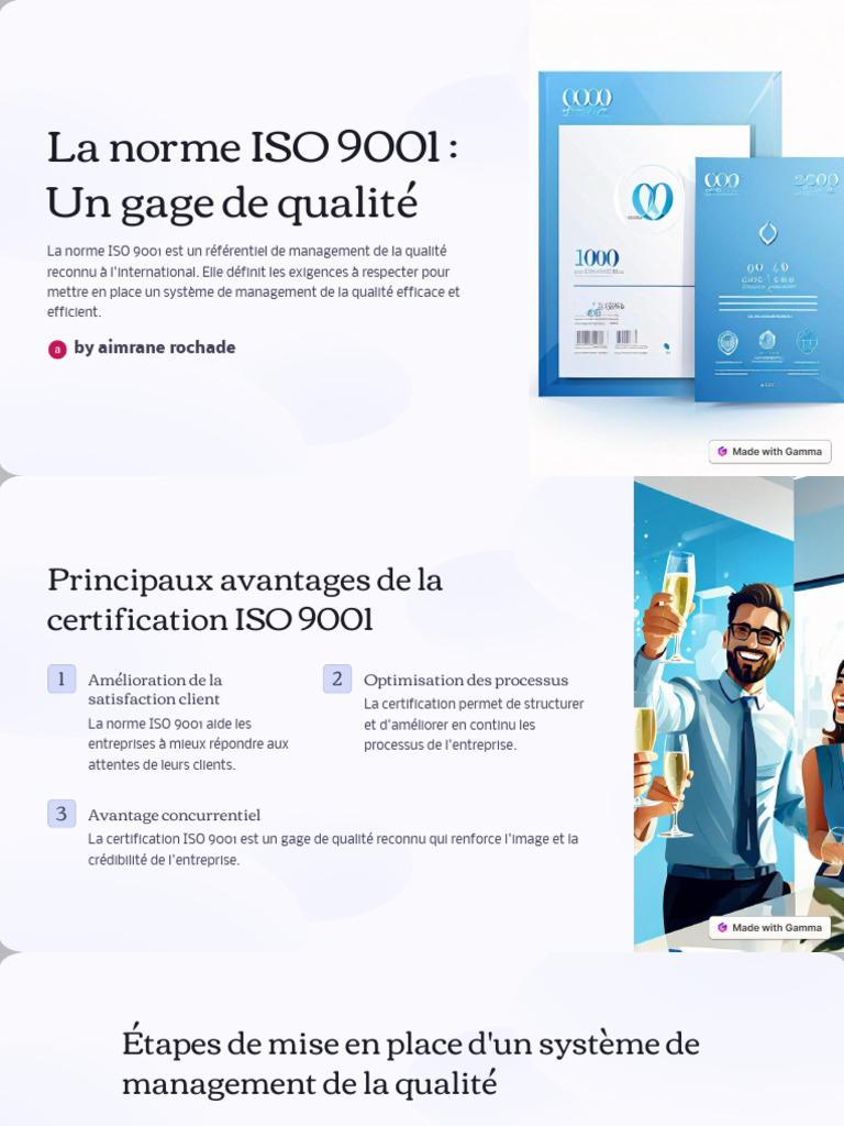 Norme ISO 9001 : Gage de qualité et avantages | PDF | Management de la ...