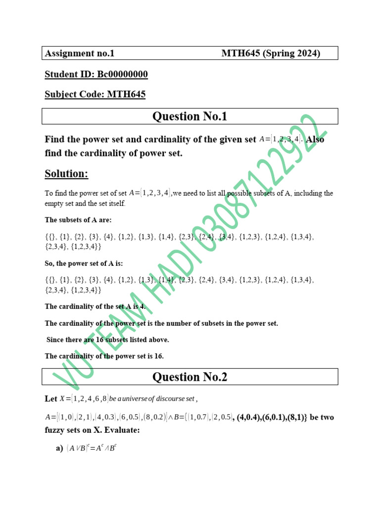 MTH645 ASSIGNMENT NO 1 2024 | PDF | Logic | Mathematical Logic MTH645 ASSIGNMENT NO 1 2024 | PDF | Logic | Mathematical Logic