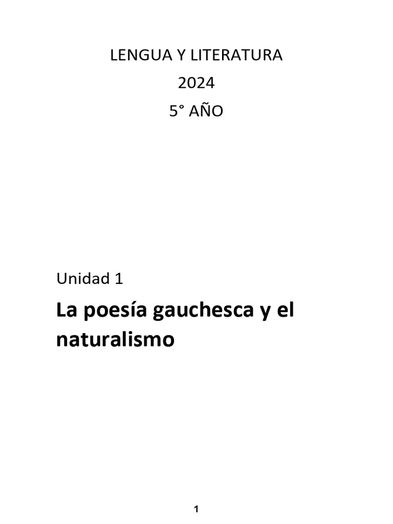Cuadernillo - Lengua - 5to A-O - 2024 | PDF | Positivismo | America latina