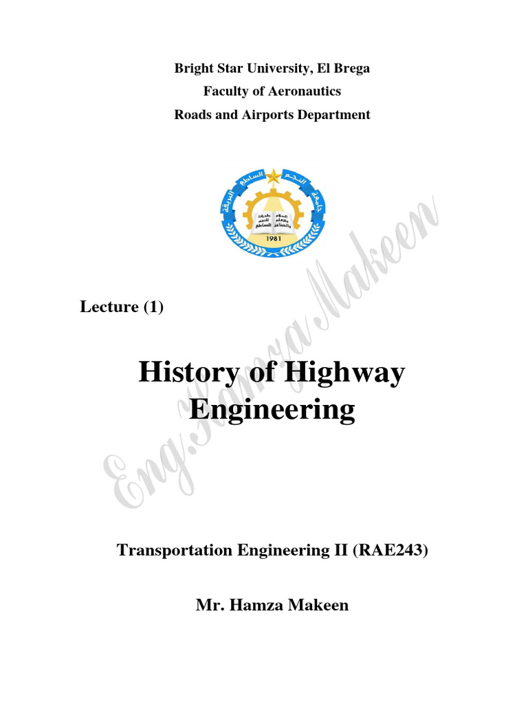 History of Highway Engineering Overview | PDF | Road | Road Surface