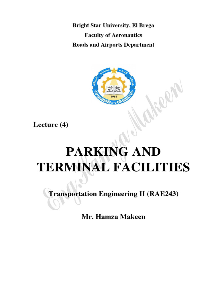 LEC (4) Parking and Terminal Facilities | PDF | Parking | Transport