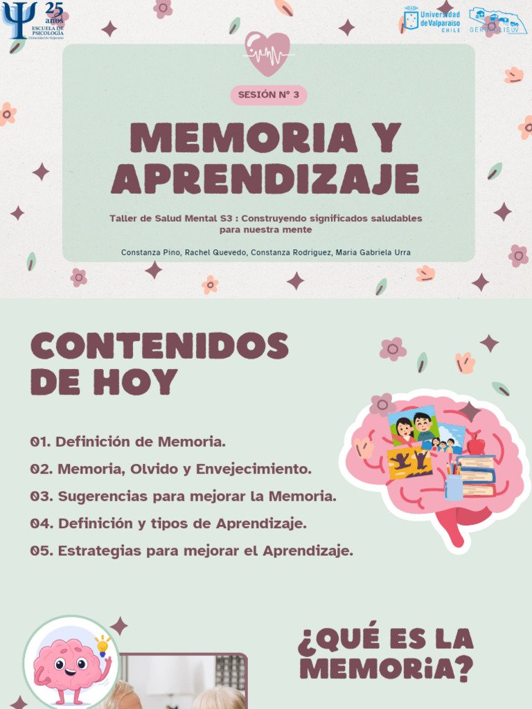 Memoria Y Aprendizaje Sesión 3 Geropolis Uv Pdf Memoria Aprendizaje