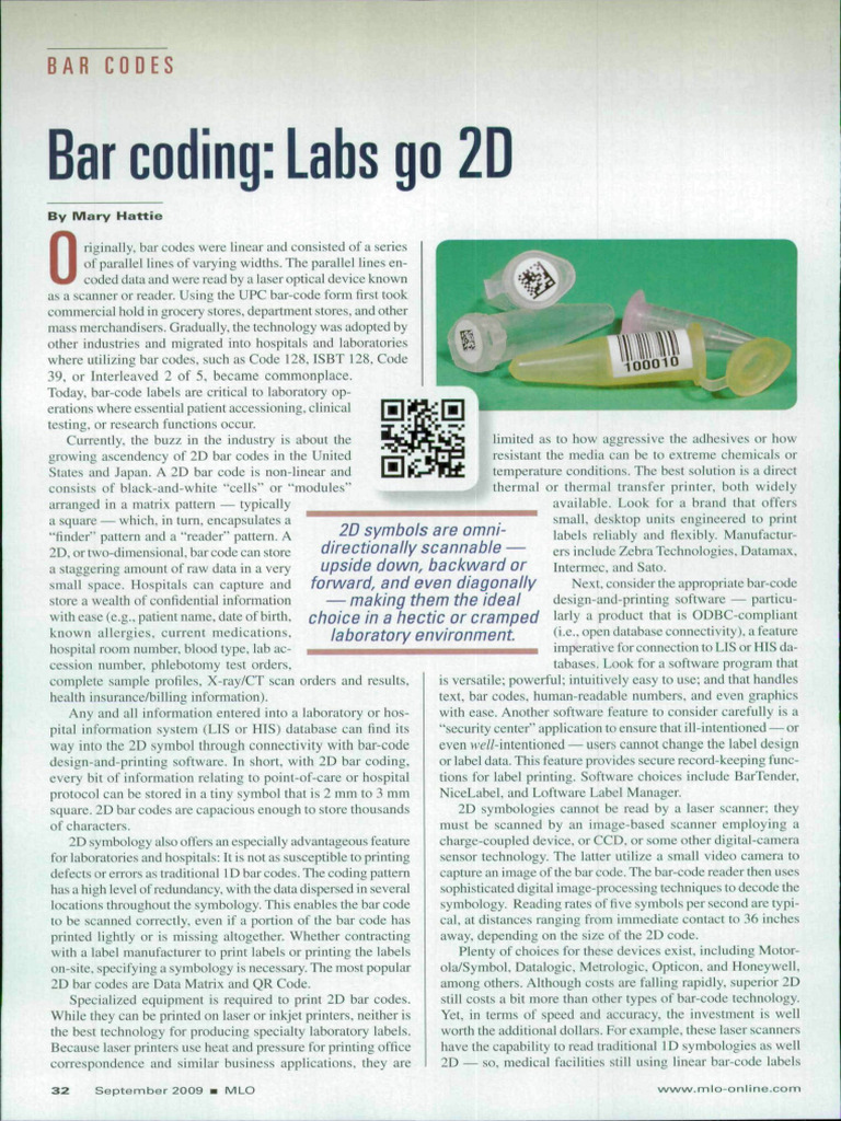 (2.7) Labs Goes 2d | PDF | Barcode | Computing