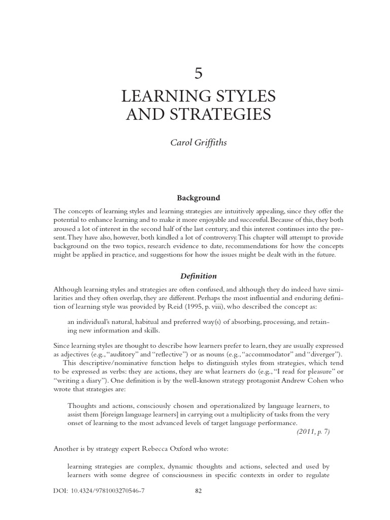 Learning Styles And Strategies Download Free Pdf Learning Styles