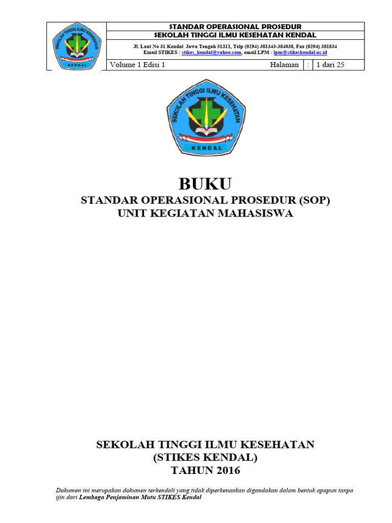 Buku Sop Unit Kegiatan Mahasiswa | PDF